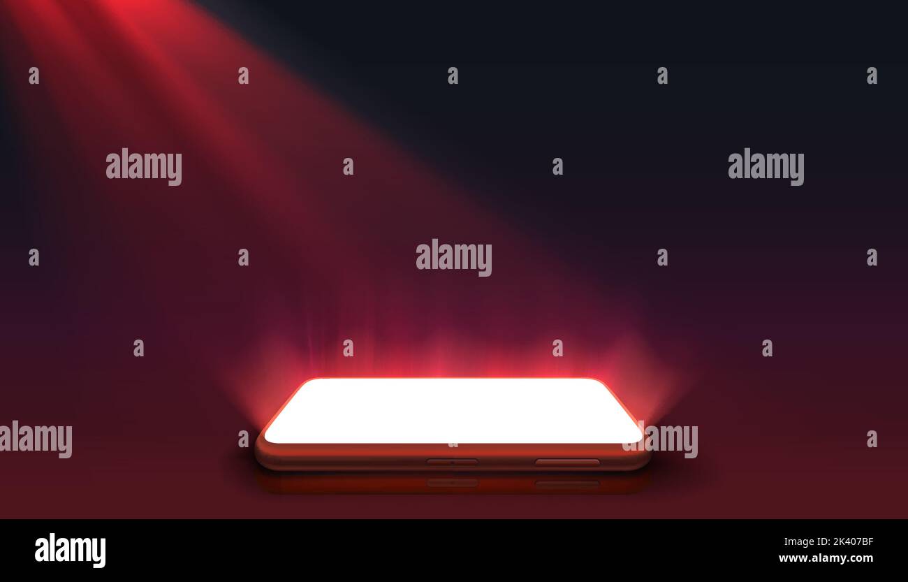 Smartphone mobile screen, technology mobile display light. Vector ...