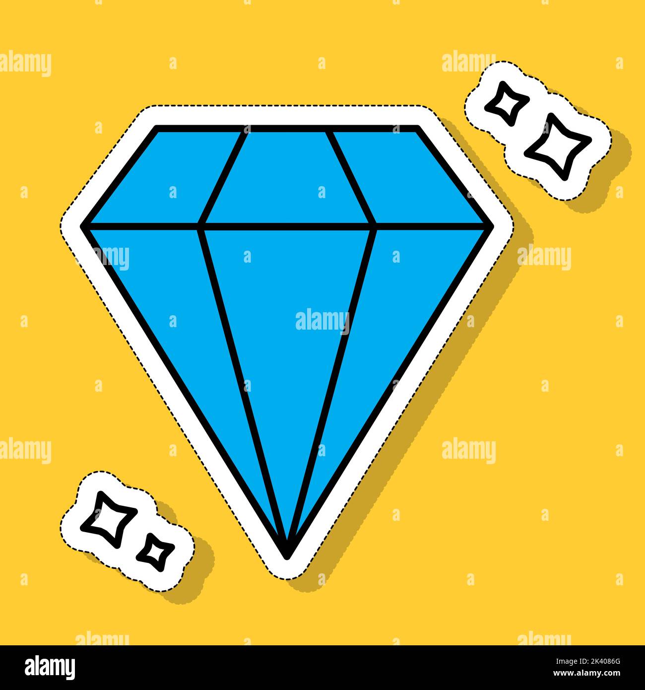 Blue diamond sticker. Vector illustration Stock Vector Image & Art - Alamy