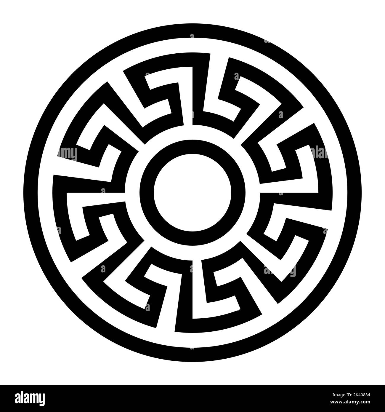 Ancient Greek key black frame pattern, round antique border from Greece ...