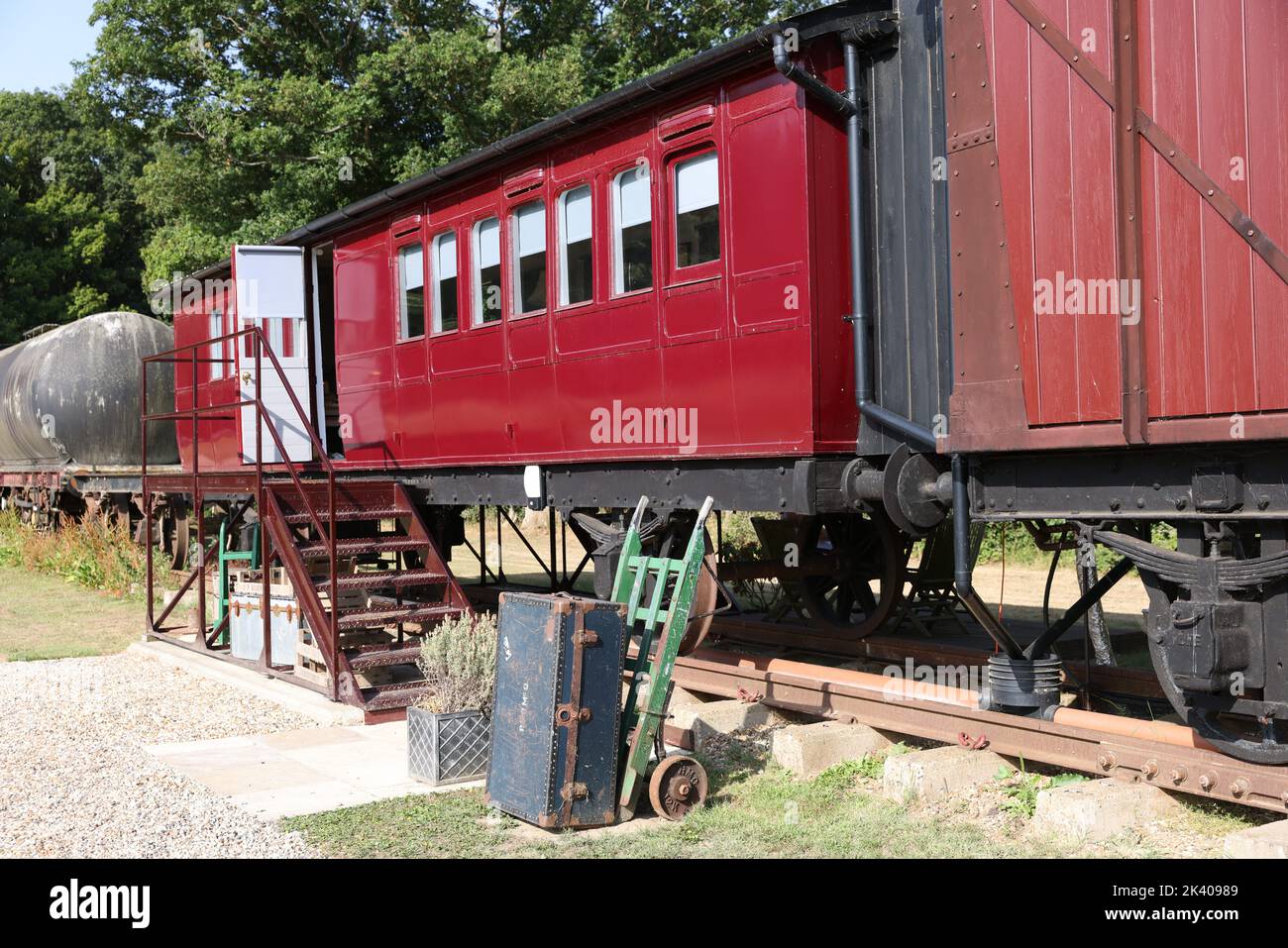 James Waters (with Dad Robin) alongside the 1880s train carriage which ...