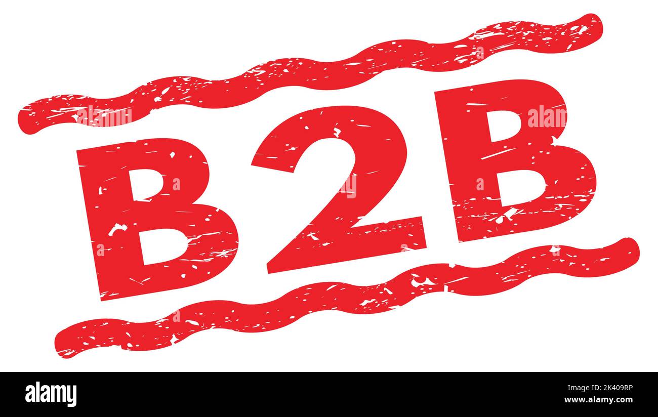 B2B text written on red lines stamp sign Stock Photo - Alamy