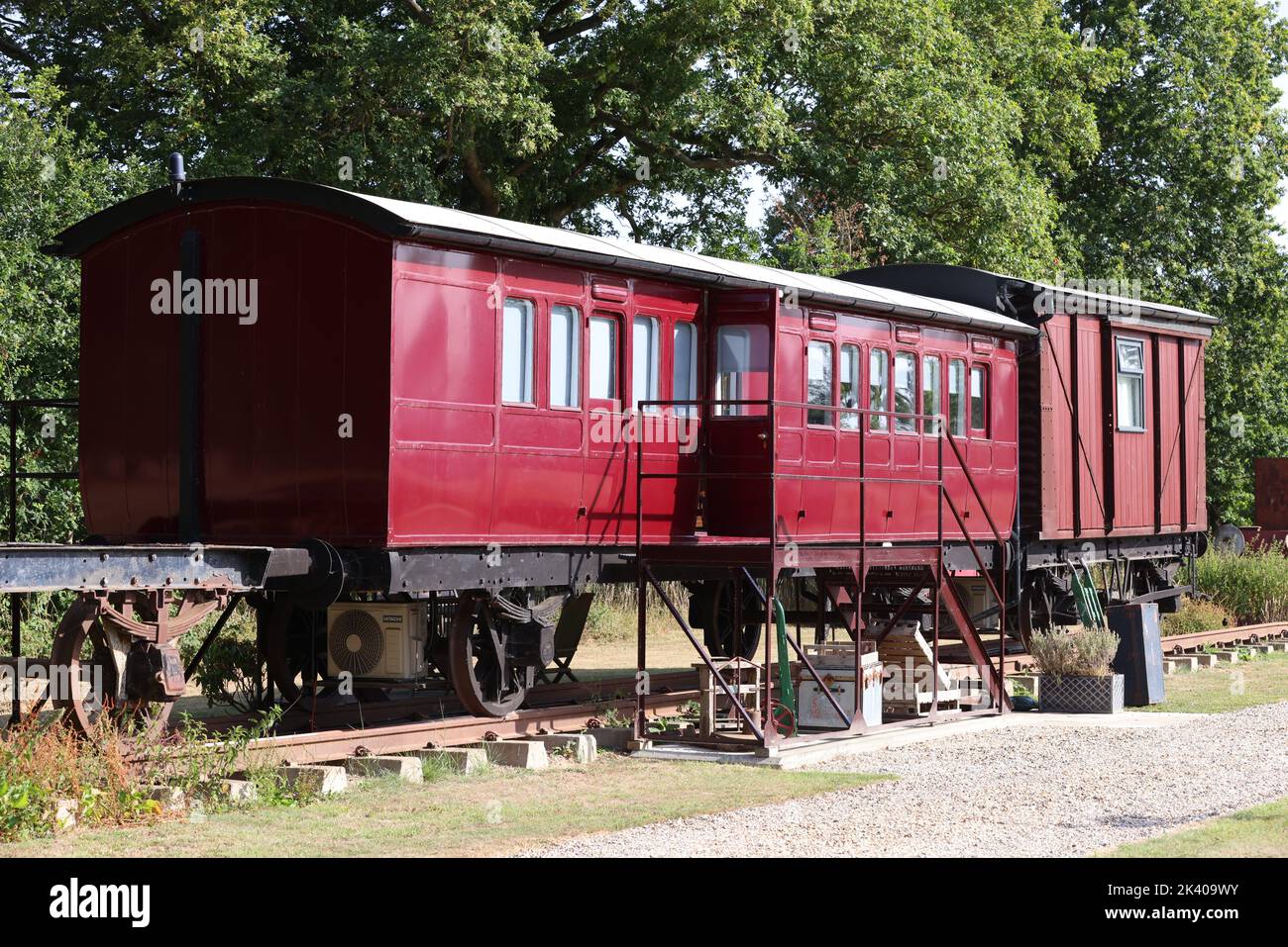 James Waters (with Dad Robin) alongside the 1880s train carriage which ...