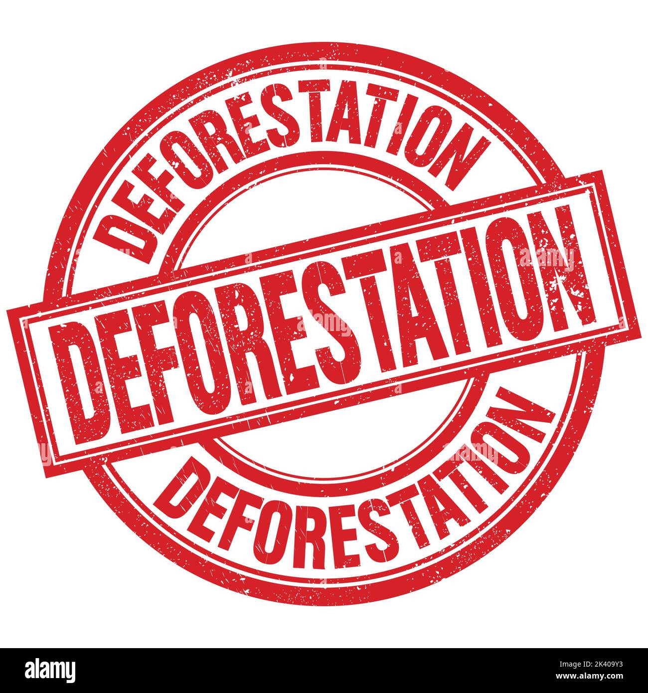 DEFORESTATION text written word on red round stamp sign Stock Photo - Alamy