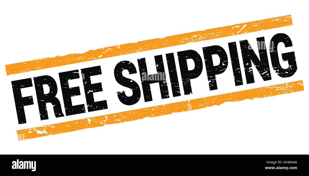FREE SHIPPING text written on black-orange rectangle stamp sign Stock ...