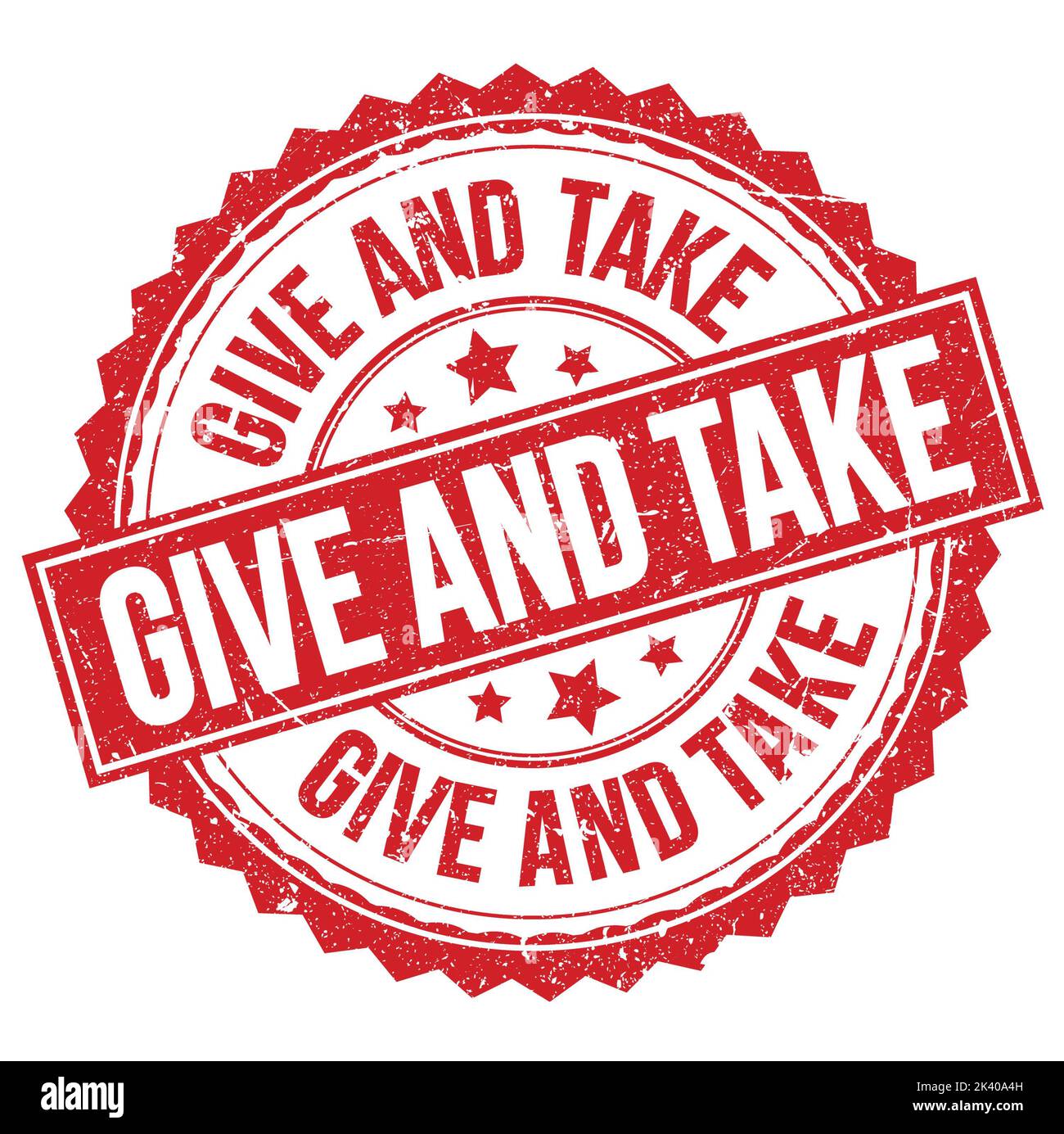 GIVE AND TAKE text written on red round stamp sign Stock Photo - Alamy