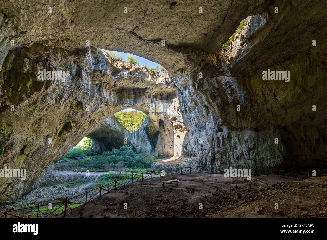 The giant Devetashka Cave with amazing ecosystem inside. Located near ...