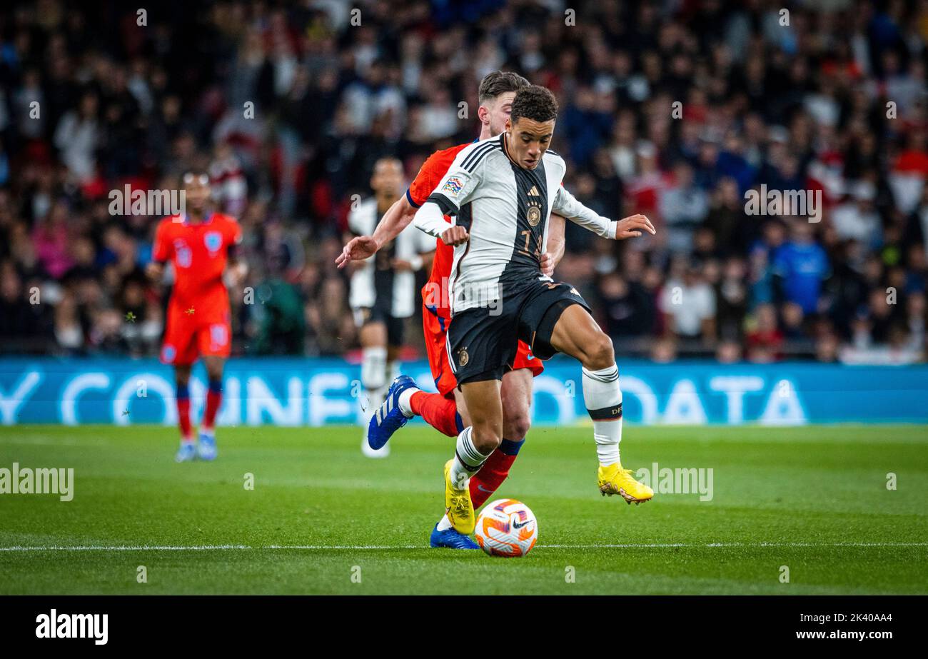 London, 26.09.2022 Jamal Musiala (Deutschland), Declan Rice (England ...