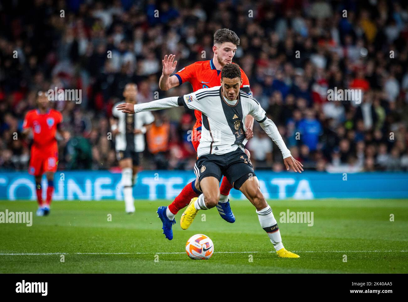 London, 26.09.2022 Jamal Musiala (Deutschland), Declan Rice (England ...