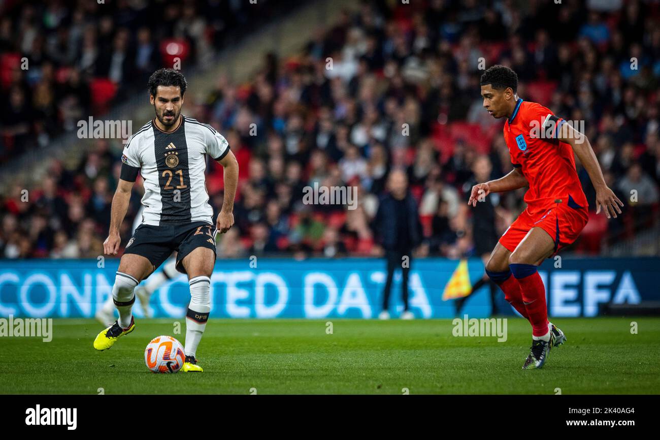 London, 26.09.2022 Ilkay Gündogan (Deutschland) Jude Bellingham ...