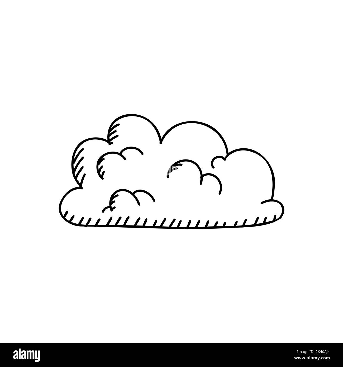 Clouds doodle collection. Outline scribble sky. Vector retro fog Stock ...