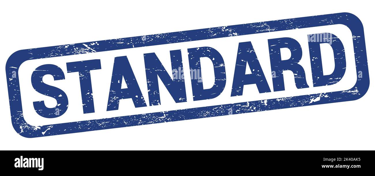 STANDARD text written on blue rectangle stamp sign Stock Photo - Alamy