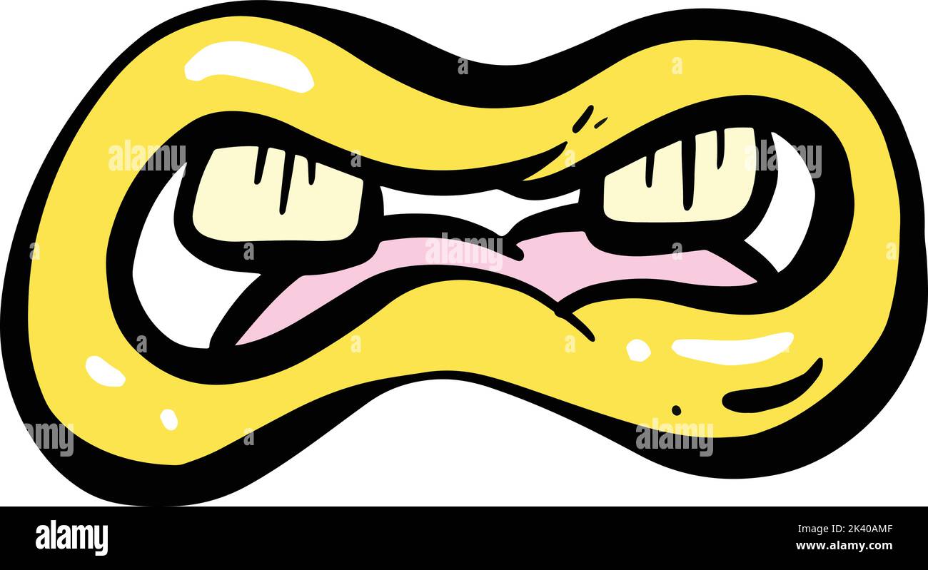 Cartoon Weird Scary Mouth And Lips In Vector Stock Vector Image And Art Alamy