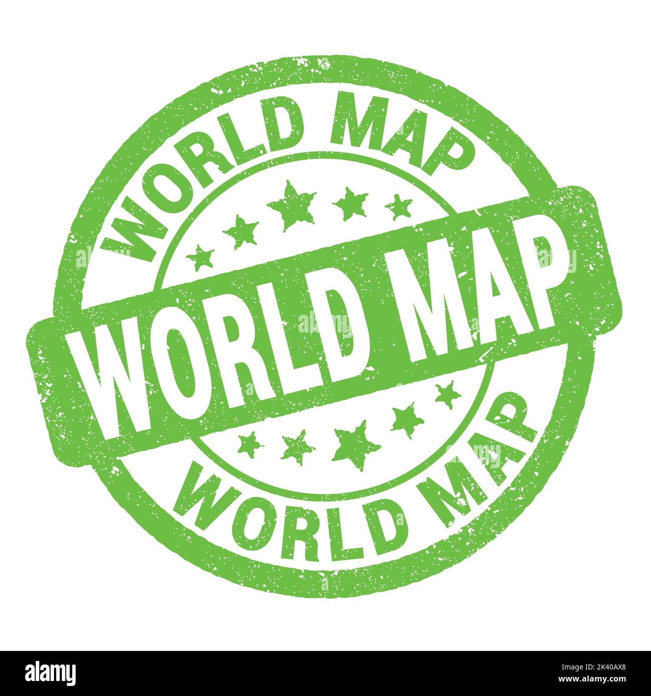 WORLD MAP text written on green grungy stamp sign Stock Photo - Alamy