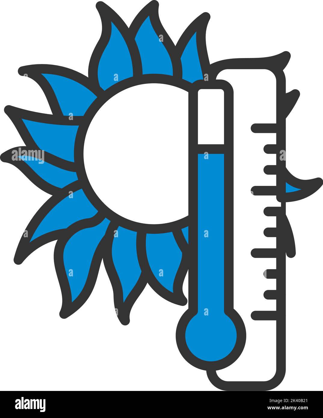 Summer Heat Icon. Editable Bold Outline With Color Fill Design. Vector ...