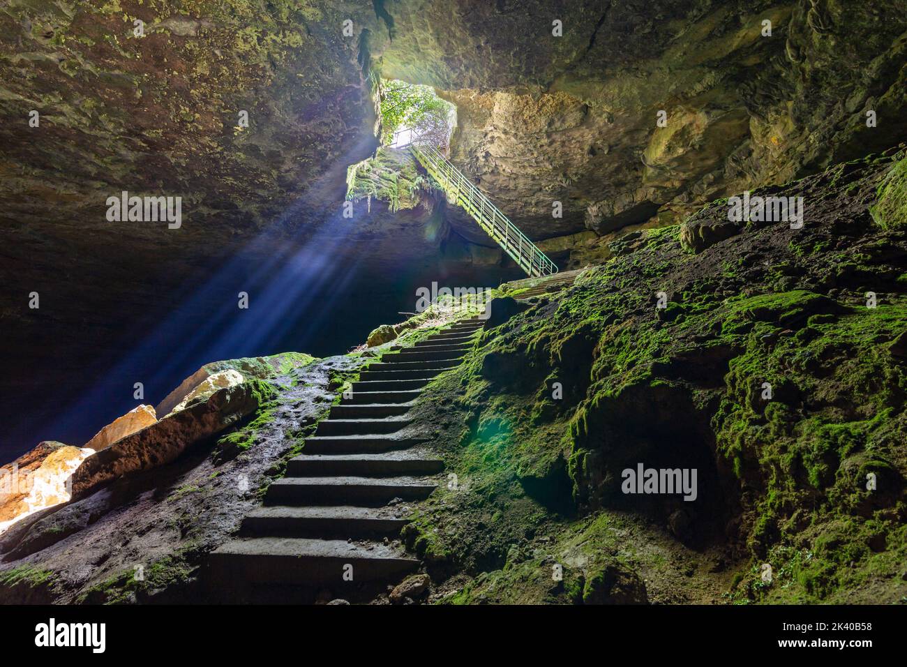 Stalbitsata cave meaning the stair, with a hole on the ceiling. Between ...