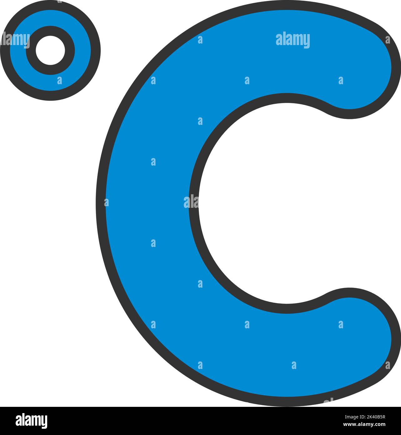Celsius Degree Icon. Editable Bold Outline With Color Fill Design ...