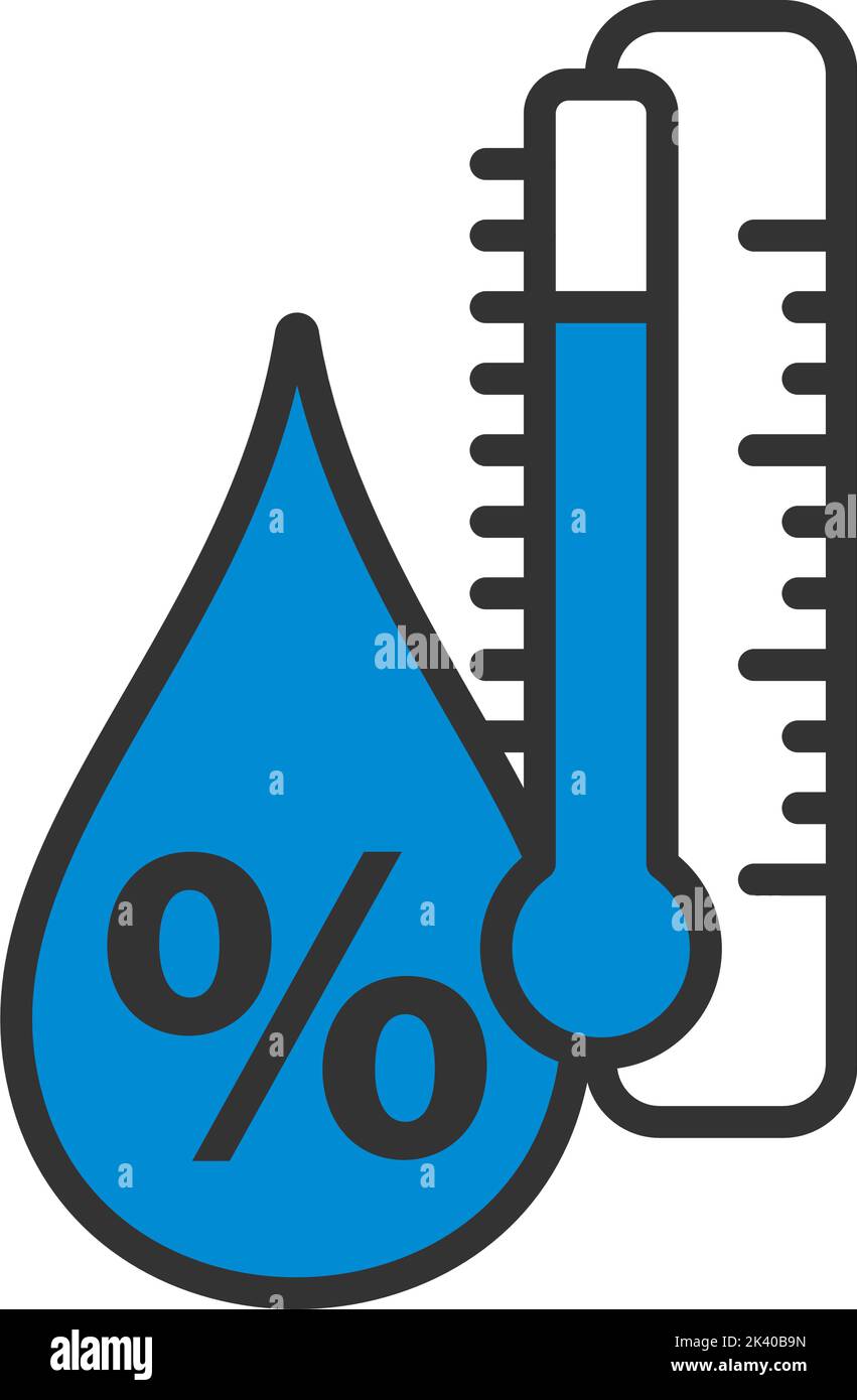 Humidity Icon. Editable Bold Outline With Color Fill Design. Vector ...