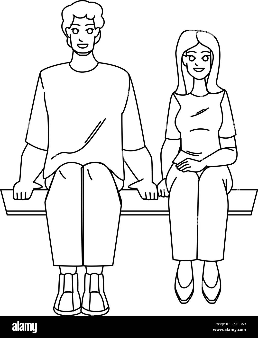 Couple Sitting Vector Stock Vector Image And Art Alamy