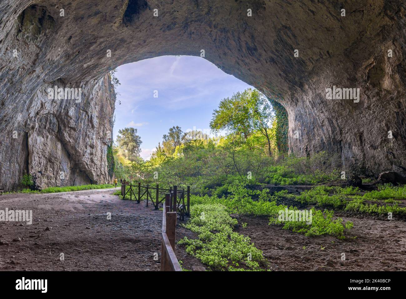The giant Devetashka Cave with amazing ecosystem inside. Located near ...