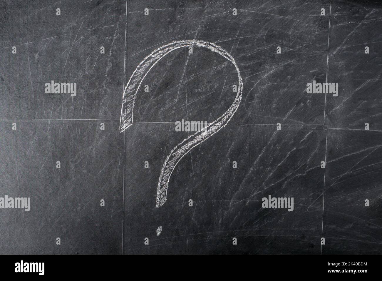 Question marks drawn with chalk on the school board Stock Photo - Alamy