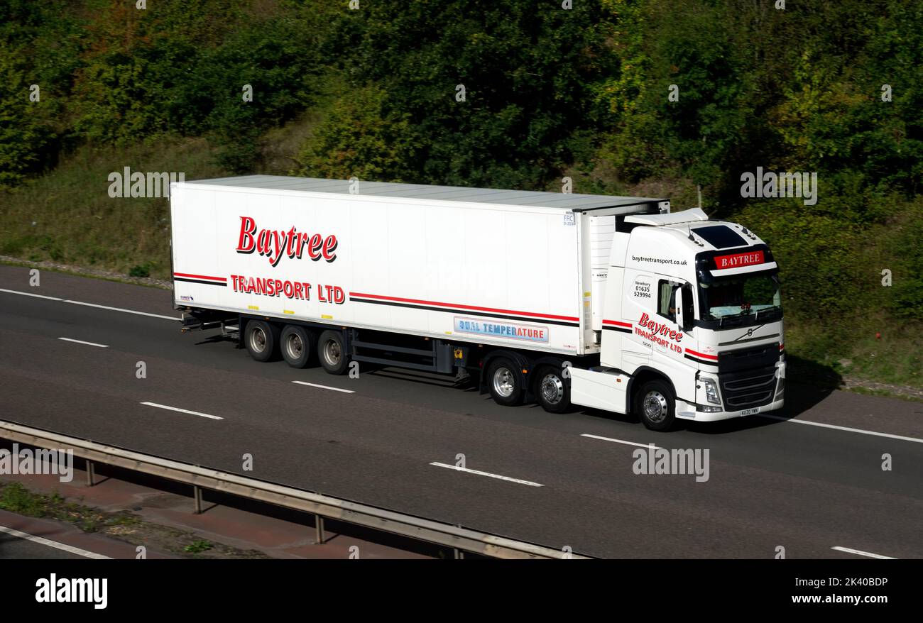 Baytree Transport lorry on the M40 motorway, Warwickshire, UK Stock ...