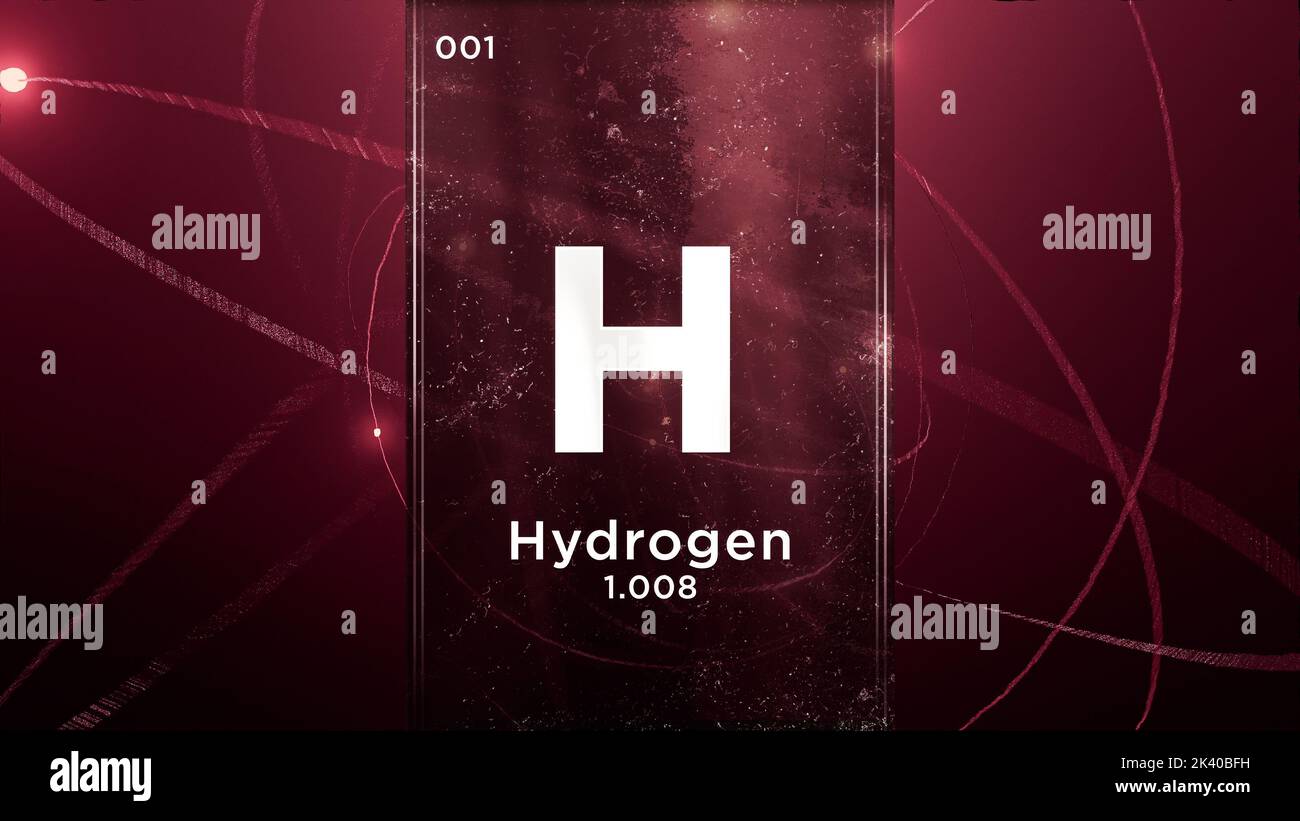 Hydrogen (H) symbol chemical element of the periodic table, 3D ...