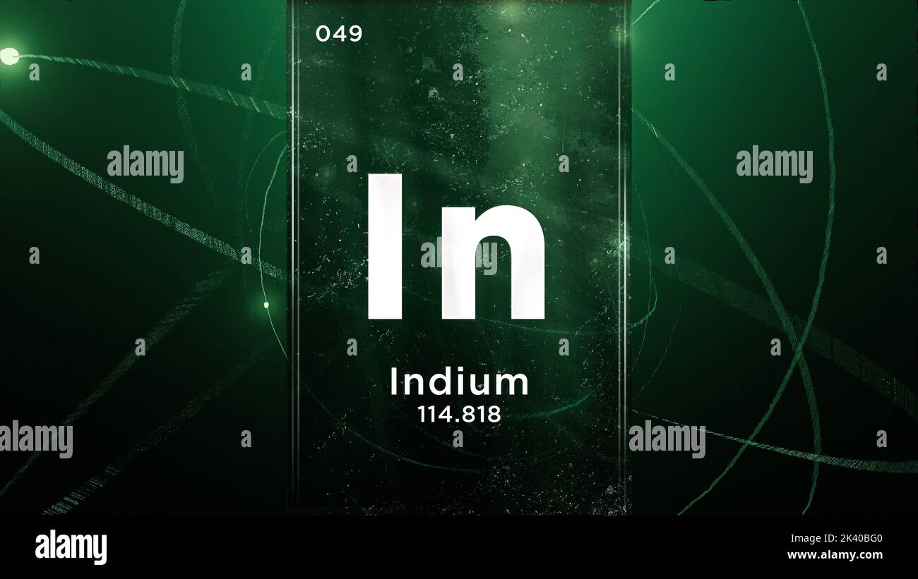Indium Symbol In Purple