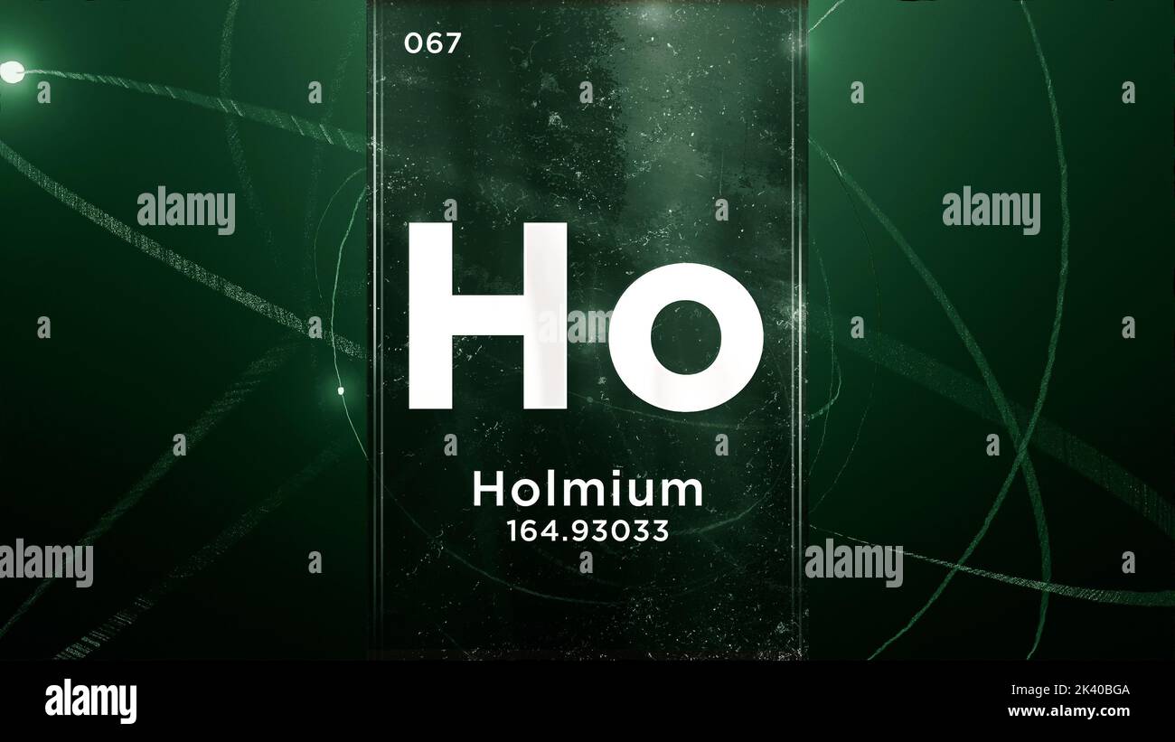 Holmium (Ho) symbol chemical element of the periodic table, 3D ...