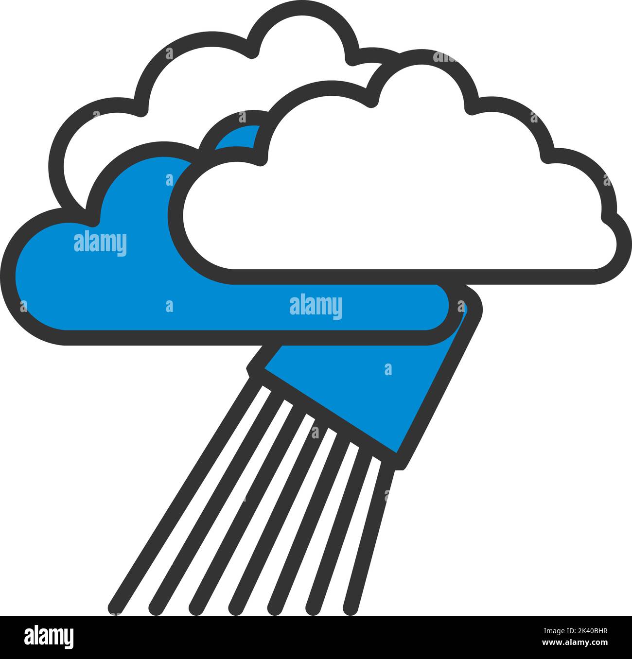 Rainfall Like From Bucket Icon. Editable Bold Outline With Color Fill Design. Vector ...