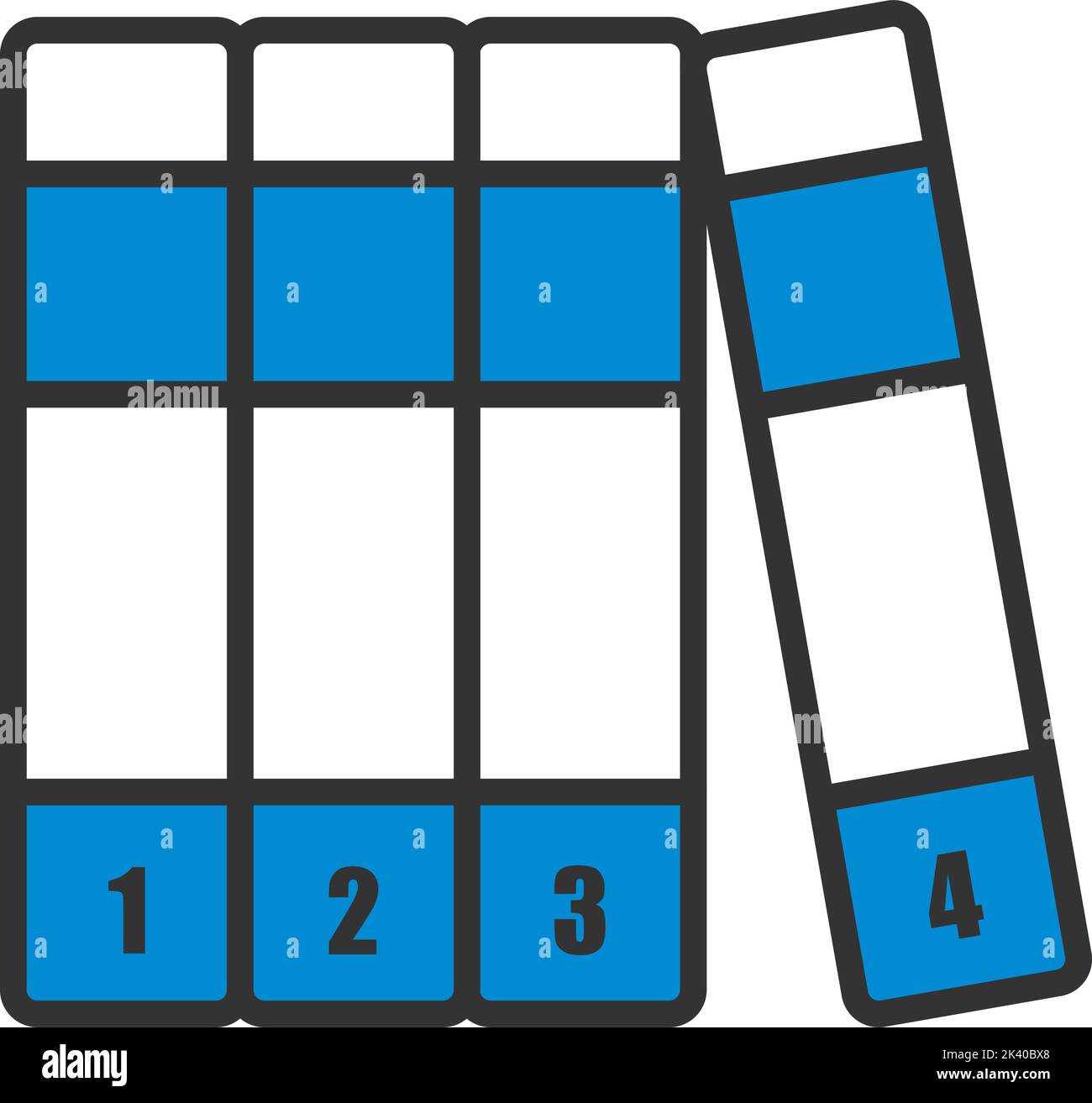 Books Volumes Icon. Editable Bold Outline With Color Fill Design ...