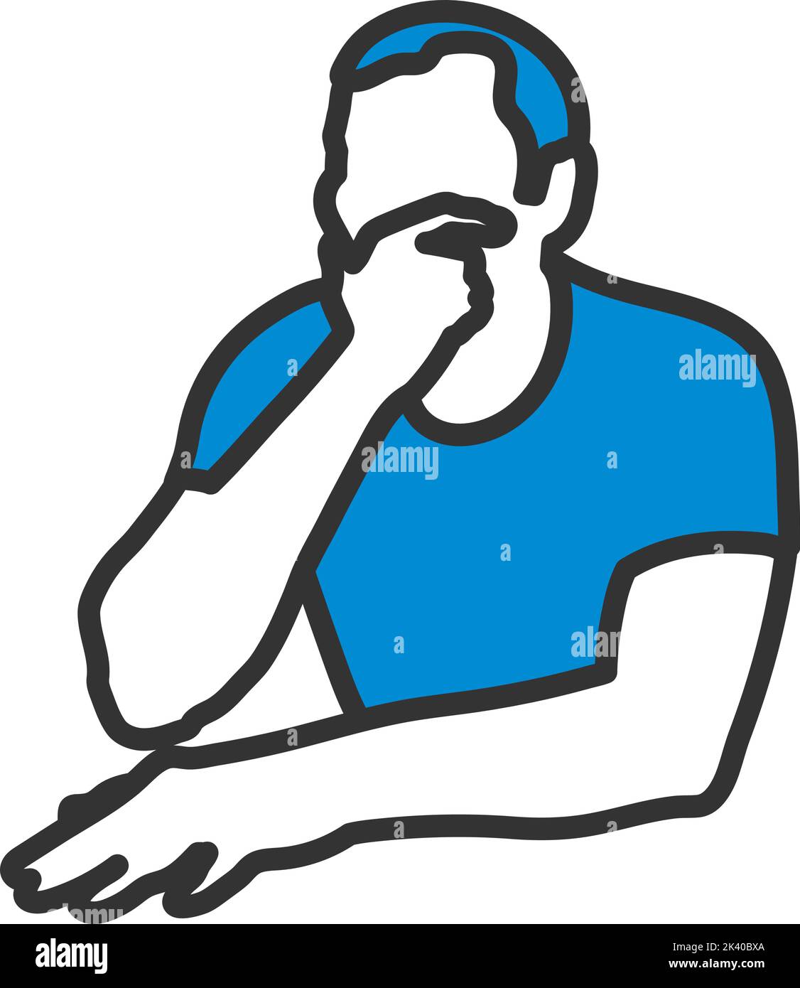 Thinking Man Icon. Editable Bold Outline With Color Fill Design. Vector ...