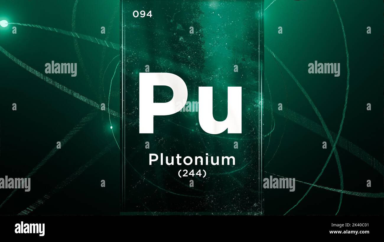 Plutonium (Pu) symbol chemical element of the periodic table, 3D ... Plutonium (Pu) symbol chemical element of the periodic table, 3D ...