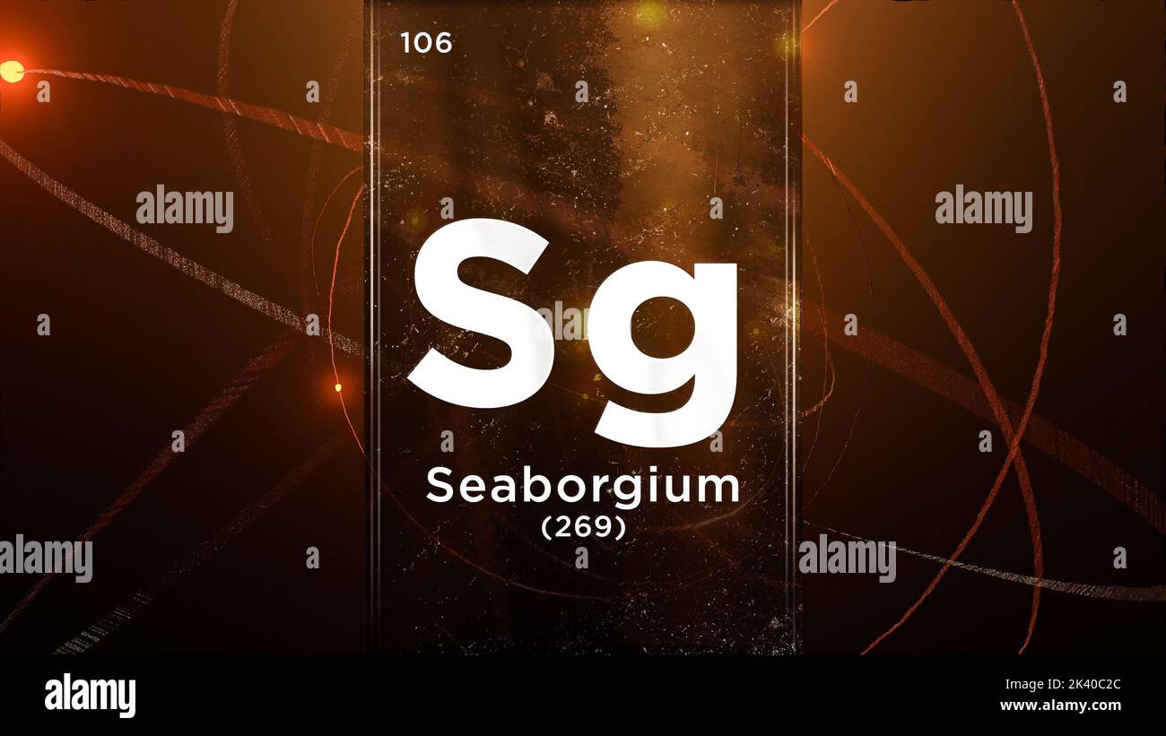 Seaborgium (Sg) symbol chemical element of the periodic table, 3D ...