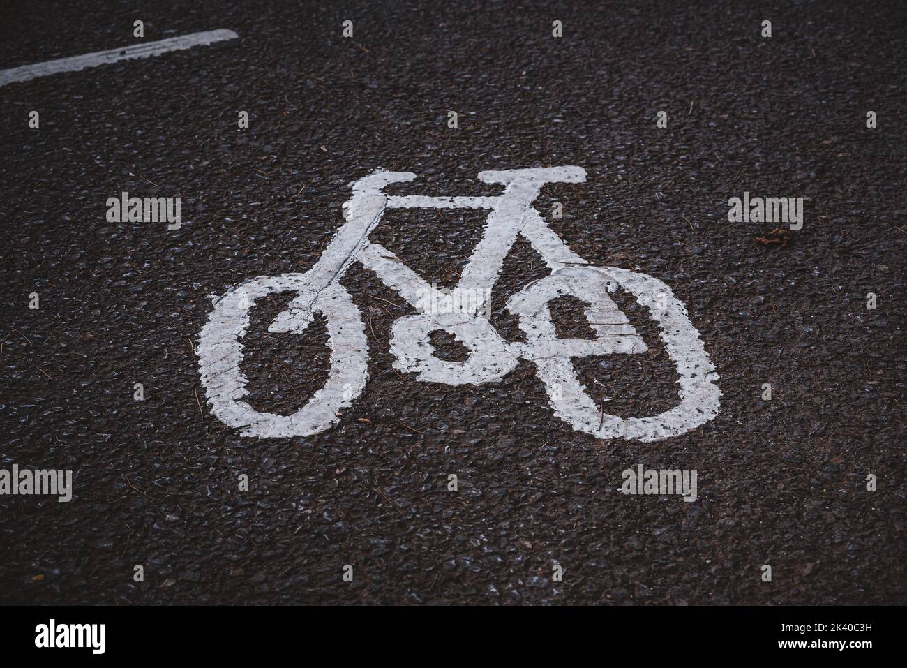 Bicycle lane warning sign hi-res stock photography and images - Alamy