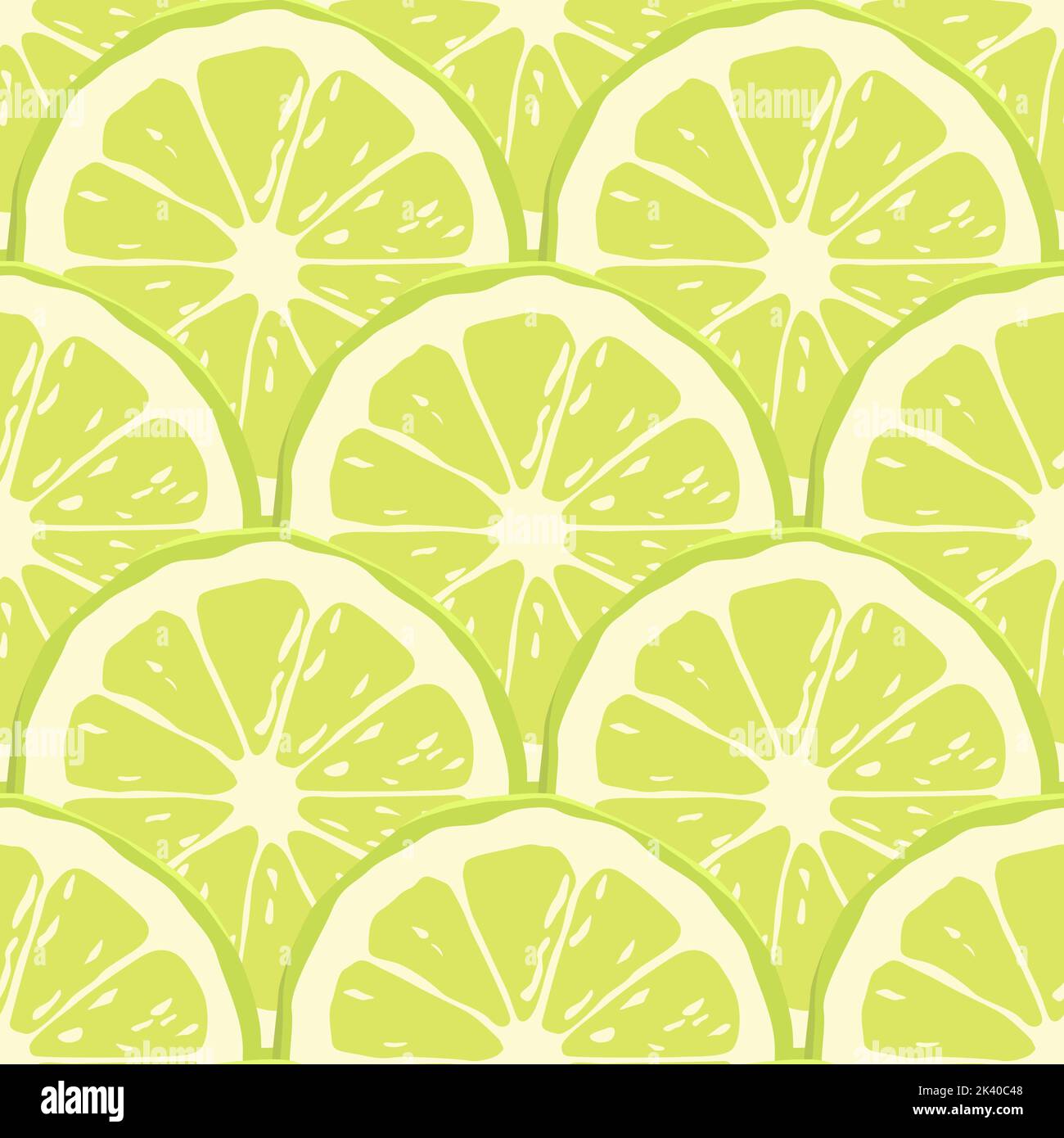 Vector Citrus Fruit Seamless Pattern with Green Lime Round Pieces ...