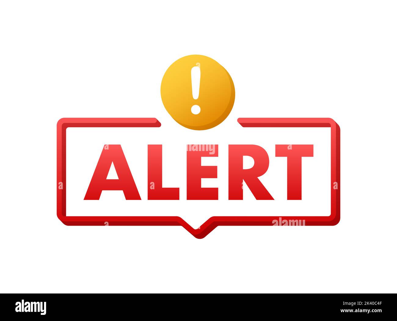 Alert sign. Attention warning attacker alert sign. Technology cyber ...