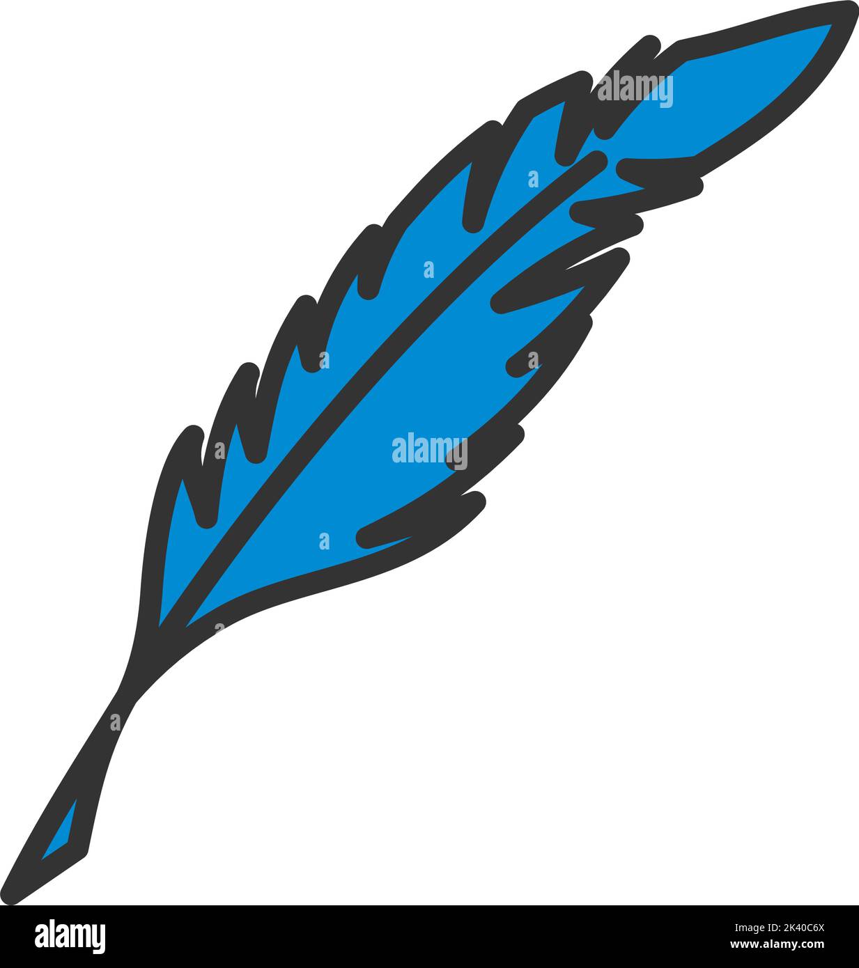Writing Feather Icon. Editable Bold Outline With Color Fill Design ...