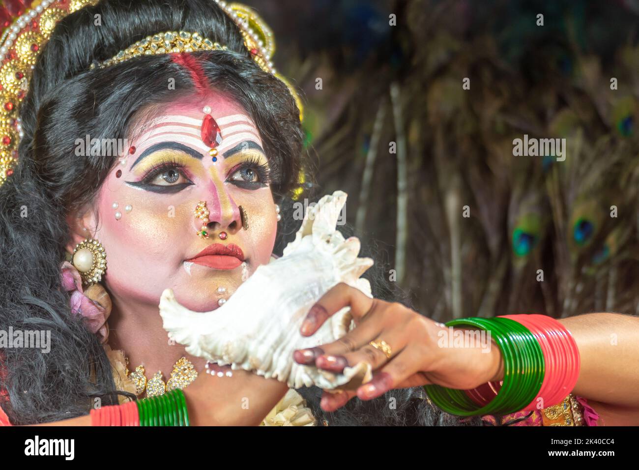 Agomoni concept photo shoot,Woman face with perfect makeup like goddess ...
