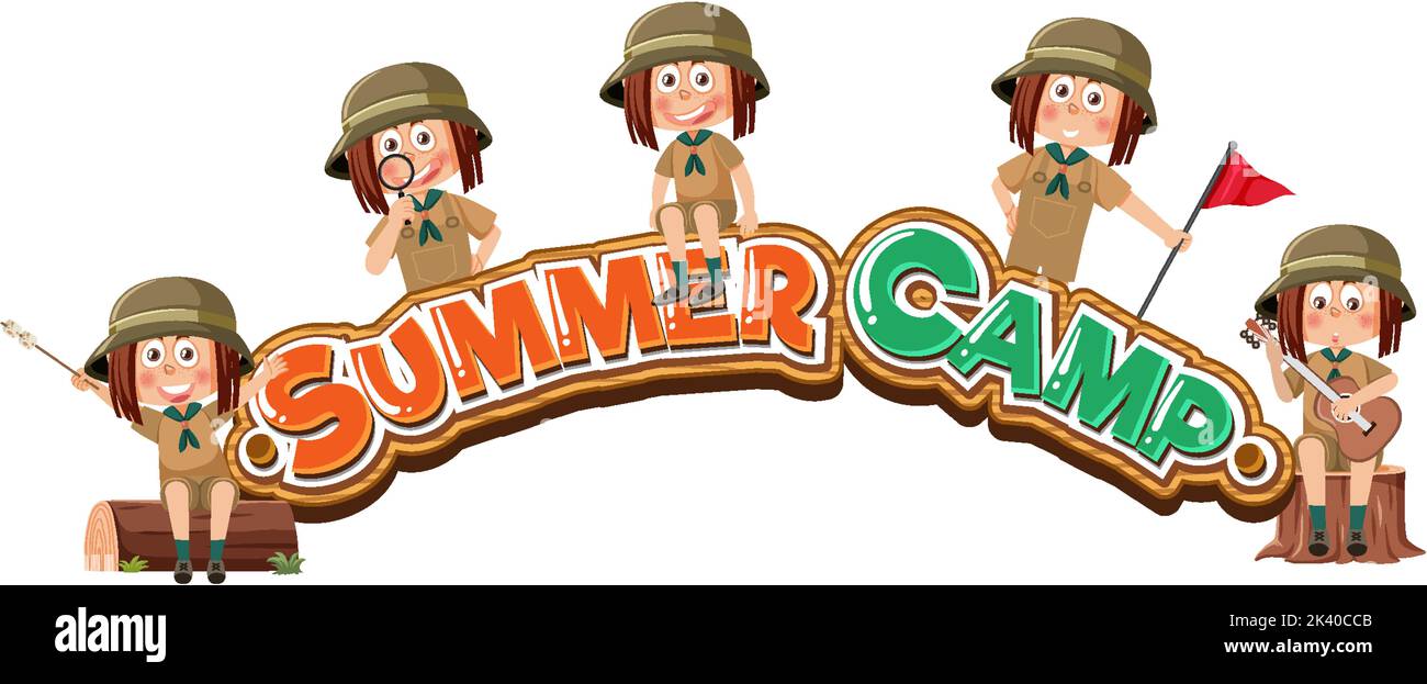 Group of children camping out illustration Stock Vector Image & Art - Alamy