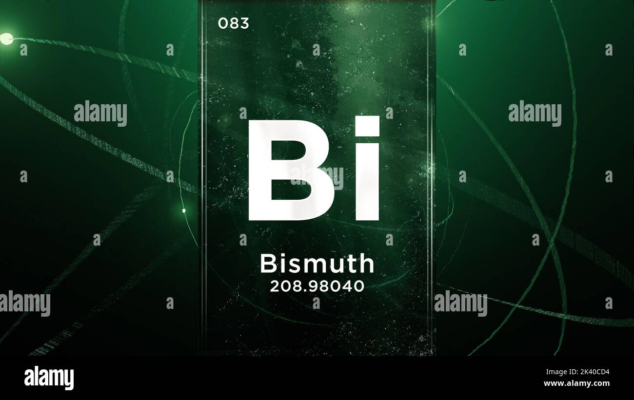 Bismuth Bi Symbol Chemical Element Of The Periodic Table 3d Animation On Atom Design