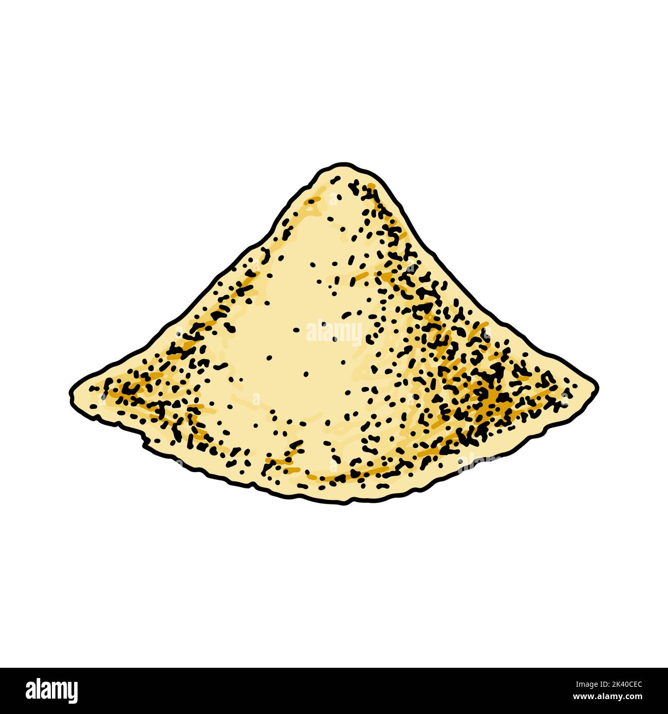 Hand drawn powder handful. Vector illustration in colored sketch style ...