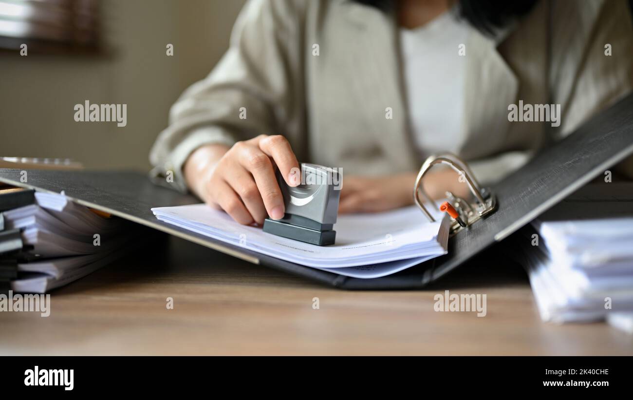 Professional Asian businesswoman or female manager approved a business ...