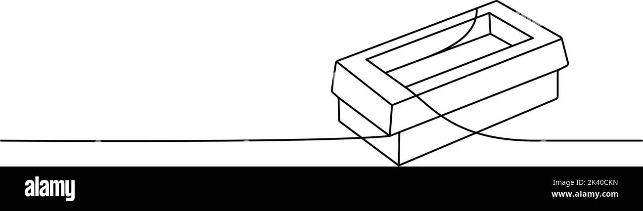 Empty Cardboard Box One Line Continuous Drawing Cardboard Boxes Bags