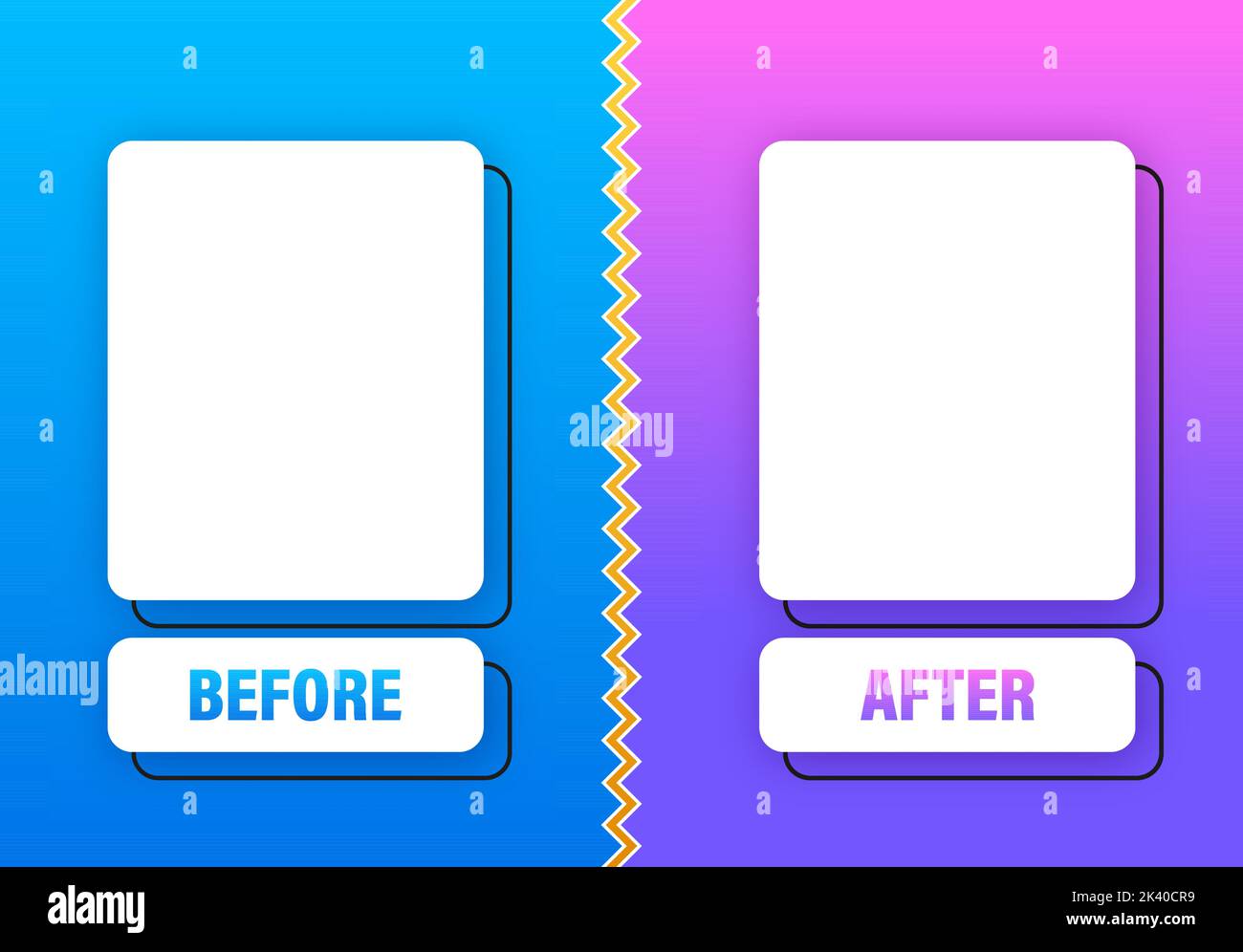Colorful before and after frames. Vector illustration. Vector template ...