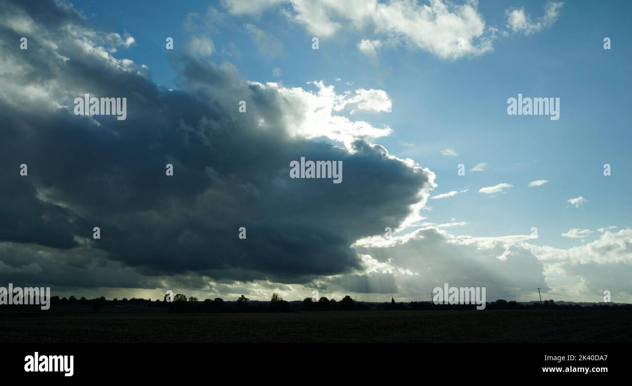Threatening sky over the countryside in october (Mayenne, Loire country, France Stock Photo - Alamy