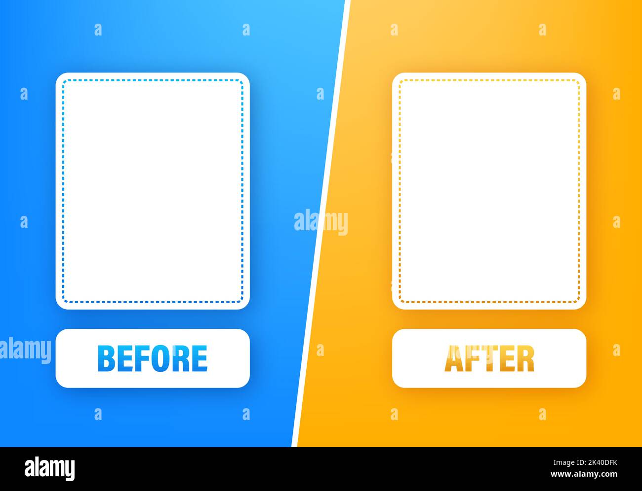Colorful before and after frames. Vector illustration. Vector template ...