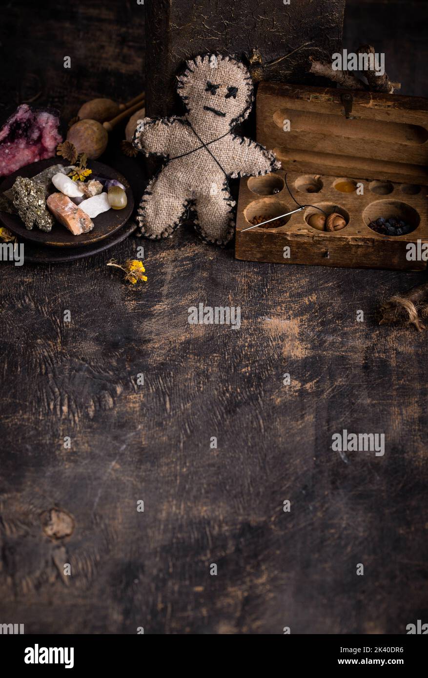 Voodoo doll. Black magic esoteric ritual Stock Photo - Alamy