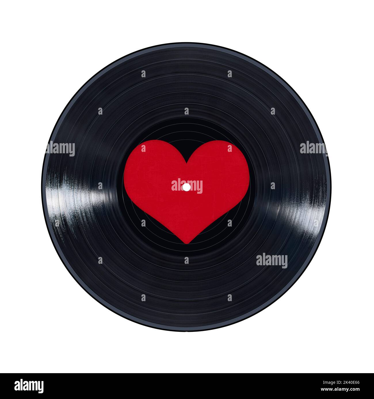 Photo of Black Vinyl Record with blank heart shaped center that can be ...