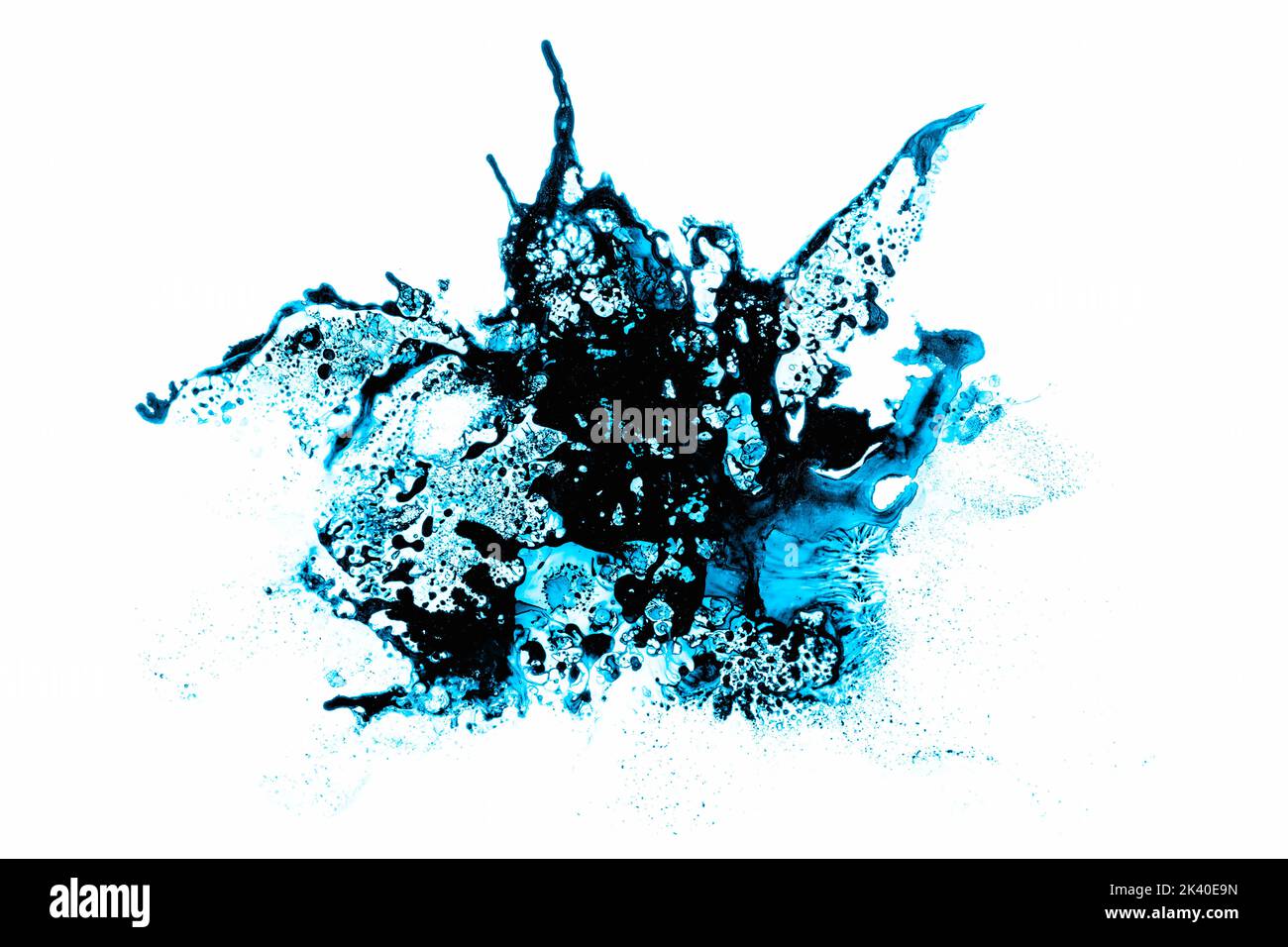 Abstract Blue watercolor ink spot picture 5 isolated on white Stock ...