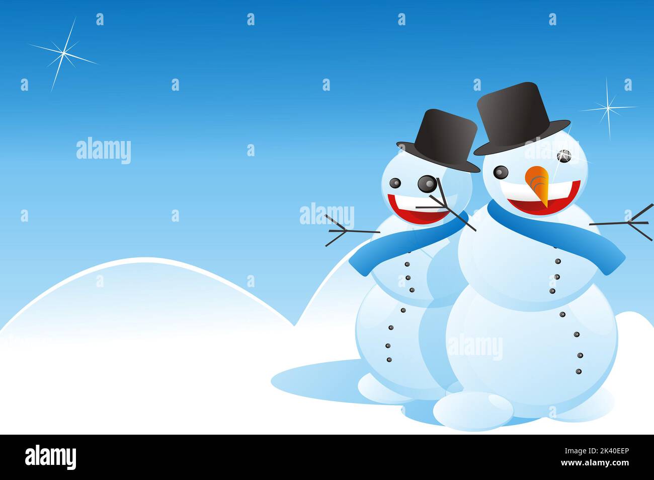 Snowman and snowflake background stock photo Stock Photo - Alamy